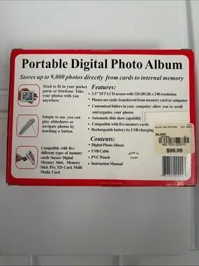 Other | Portable Digital Photo Album Red Packaging Silver Frame | Poshmark